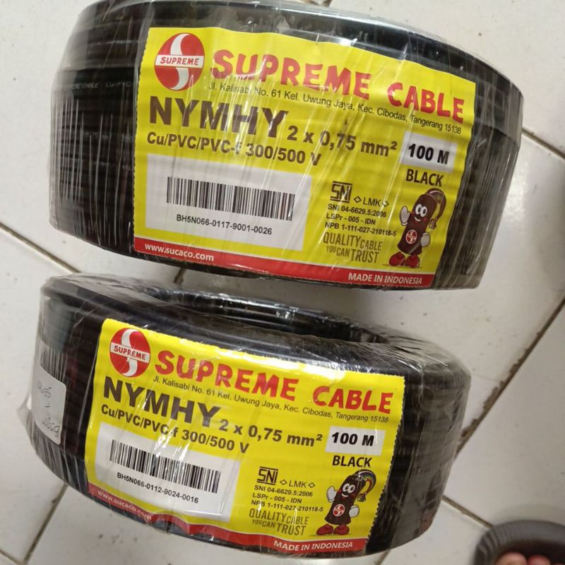 Jual kabel serabut hitam NyyHy 2x0, 75 Supreme, ini harga per 1 meter | Shopee Indonesia
