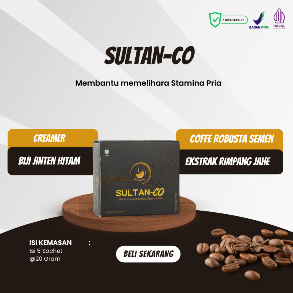 Jual 1 Boks Isi 5 Sachet Sultan-CO Coffee | Kopi Stamina Pria Kuat Tahan Lama 100% Original ...