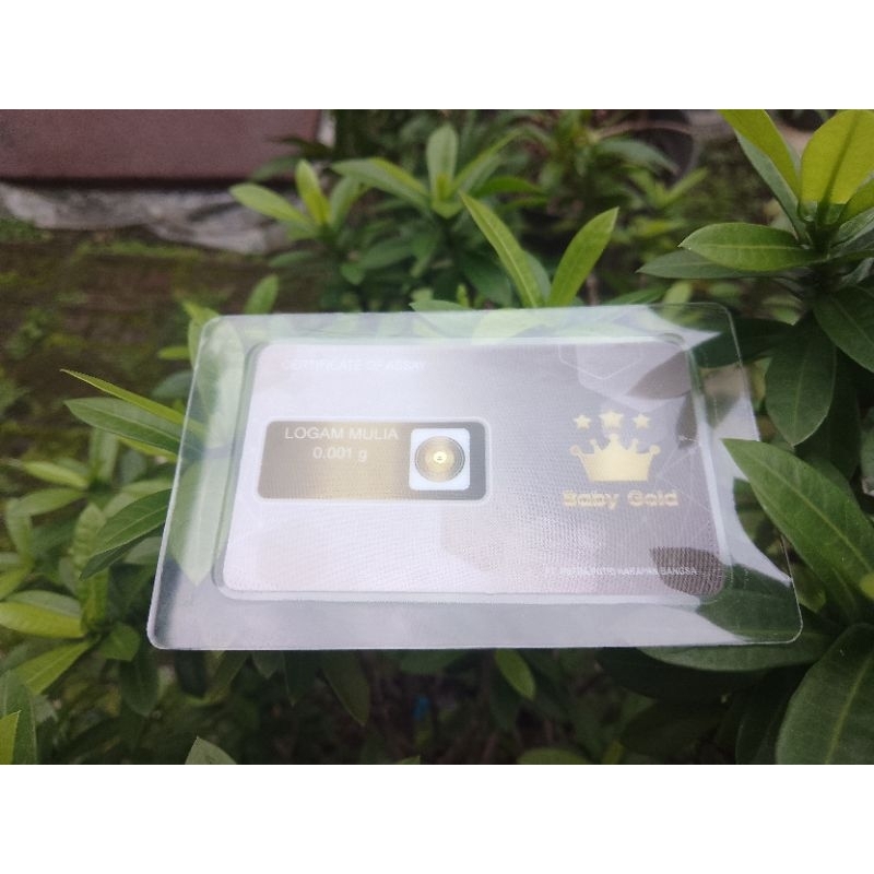 Jual Emas murni logam mulia Baby Gold 0,001 gram certificate of assay ...