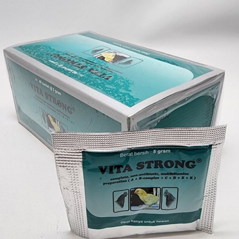 Jual Vita Strong 5 gram Vitamin anak ayam bangkok broiler kampung ...