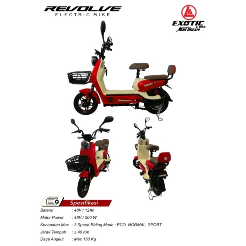 Jual Sepeda Listrik EXOTIC REVOLVE PRO 500 Watt | Shopee Indonesia