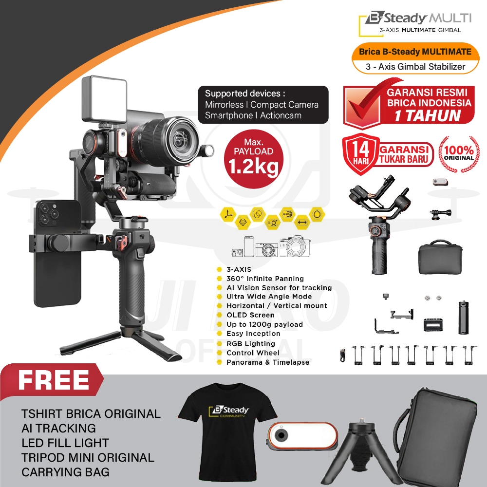 Jual Brica B-Steady Multimate 3-Axis Gimbal Camera DSLR/Brica BSteady ...