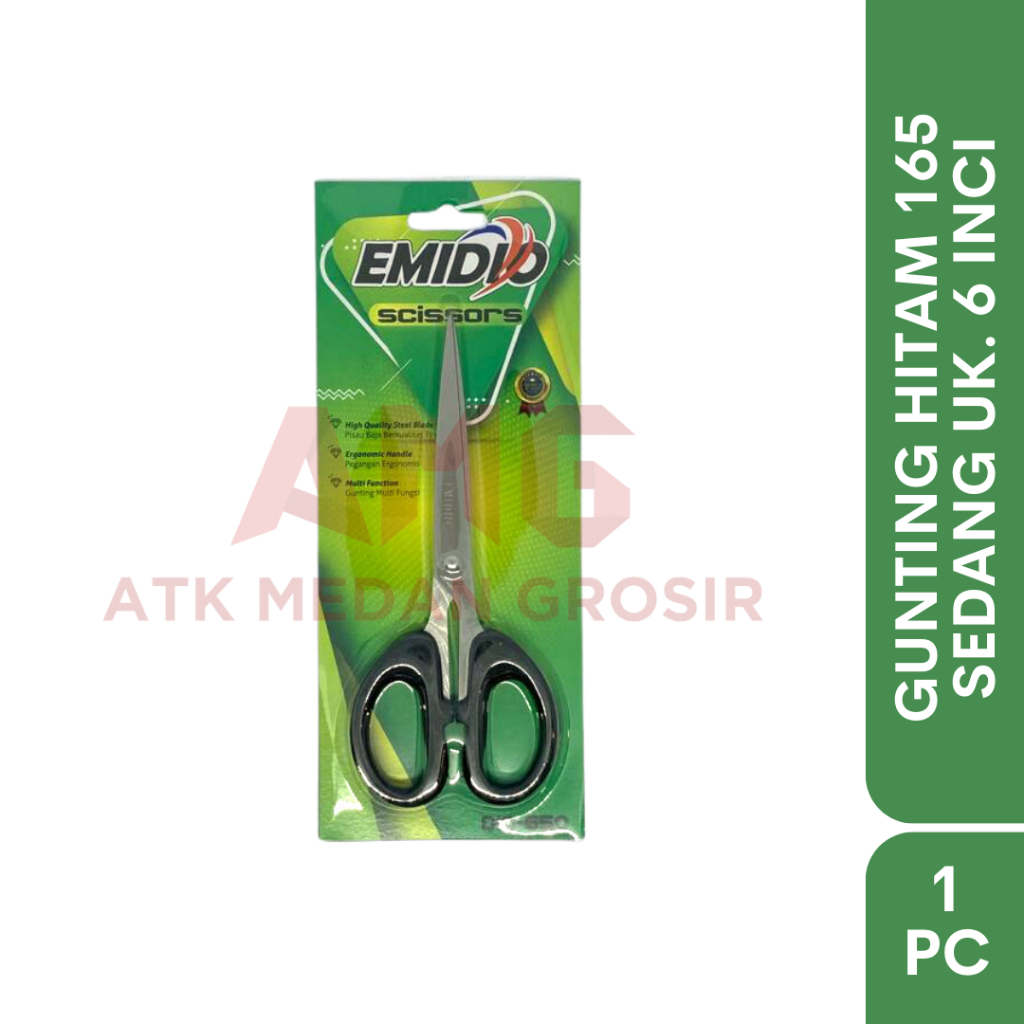 Jual GUNTING SEDANG HITAM 6 INCHI | DENGAN KEMASAN | Shopee Indonesia