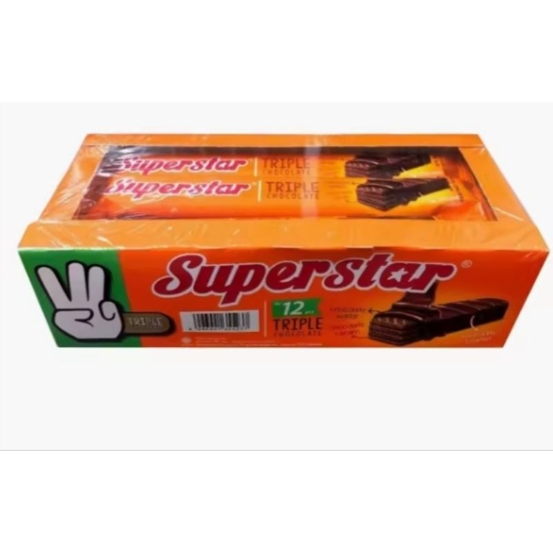 Jual Superstar Wafer Triple Chocolate 1 Box isi 12 pcs | Shopee Indonesia