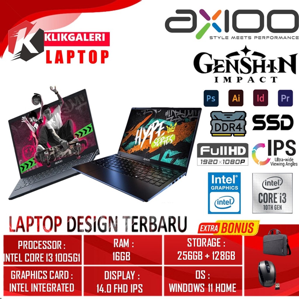 Jual Laptop Gaming Slim Axioo Mybook Hype 3 Intel Core i3 1005G1 Ram 16GB 512GB SSD 14 FHD IPS ...