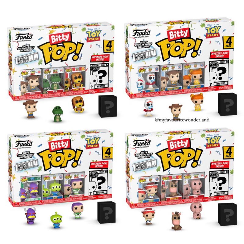 Jual Funko Bitty Pop Mini Toy Story with Shelf Woody Alien Jessie Buzz ...