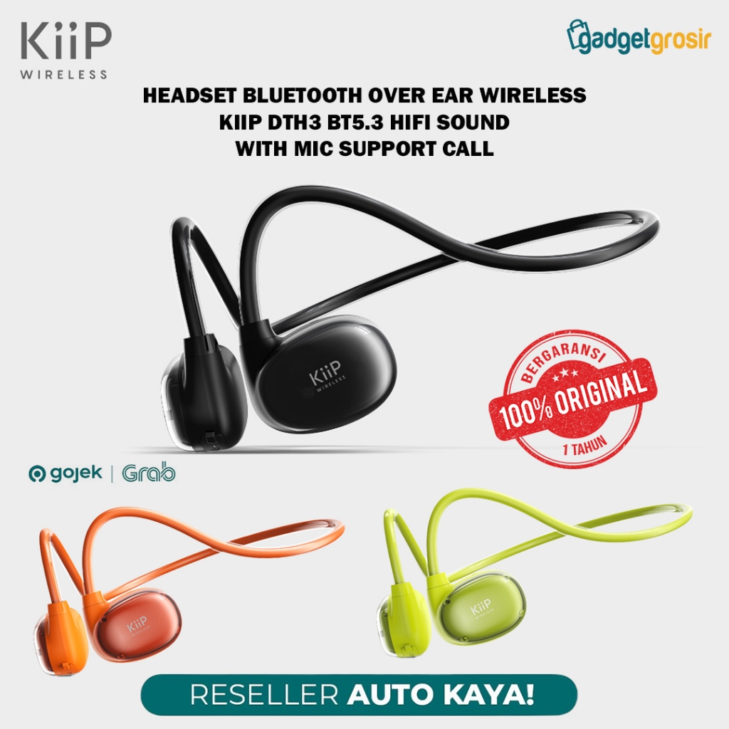 Jual KiiP Wireless Headset Bluetooth DTH3 Headphone Earphone Sport Over ...