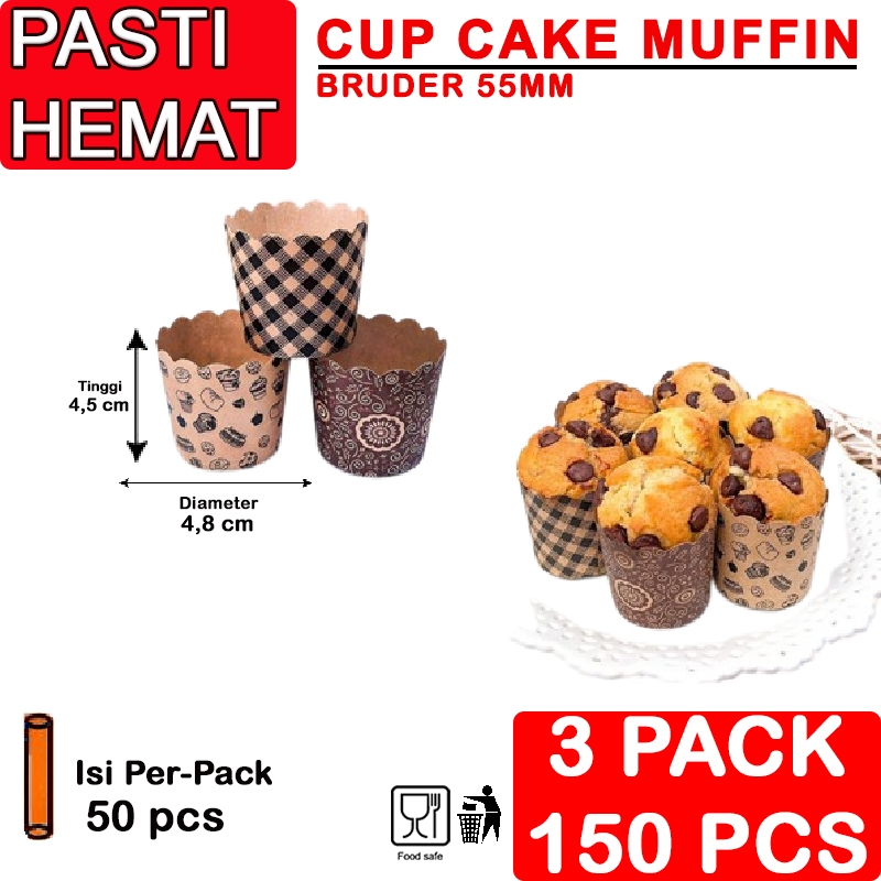 Jual Cup cake muffin bruder 55 mm| 38mm | 45mm | 63mm | PAKET 3 PACK ...