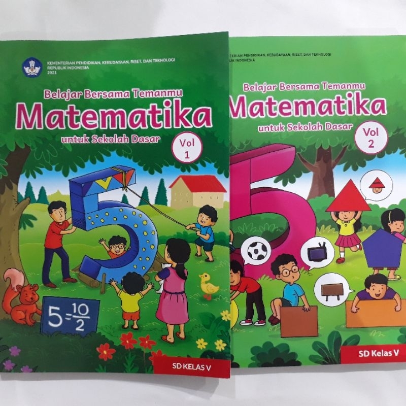 Jual Matematika Vol. 1/Vol. 2 kelas 5 SD kurikulum merdeka dikbud, buku pelajaran MTK Volume 1 ...