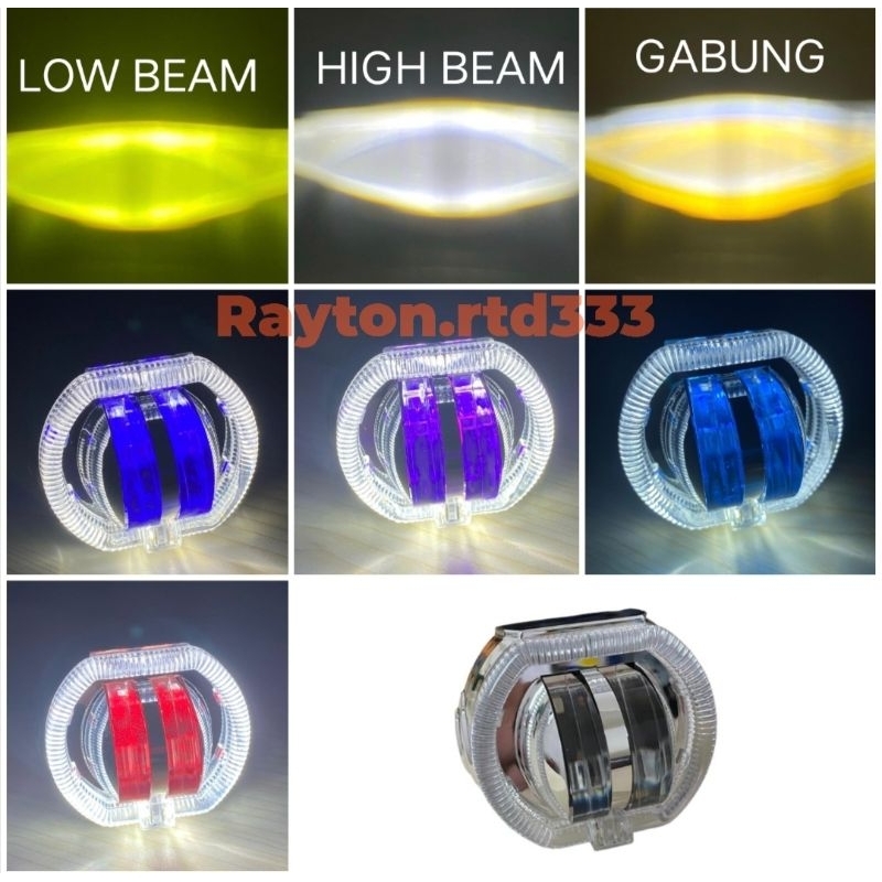 Jual Lampu Projie Led 2 Mata Angel + Devil Led Putih-Kuning | Shopee ...