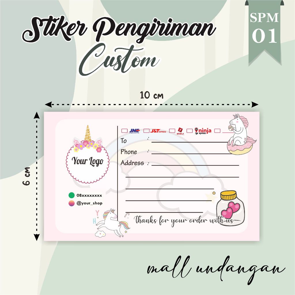 Jual STIKER PENGIRIMAN OLSHOP - STICKER LABEL ALAMAT PENGIRIMAN CUSTOM ...