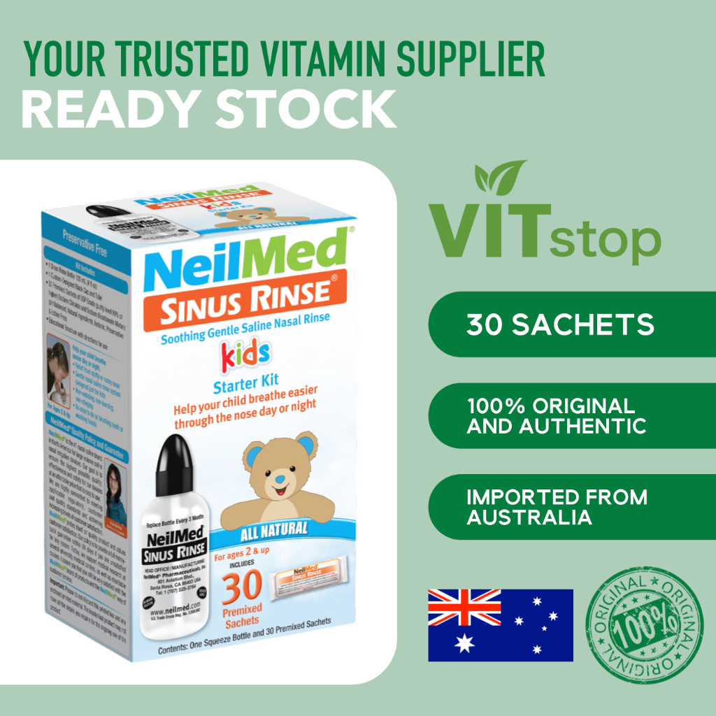 Jual Neilmed Kids Sinus Rinse Starter Kit 30 Premixed Sachet (Termasuk ...