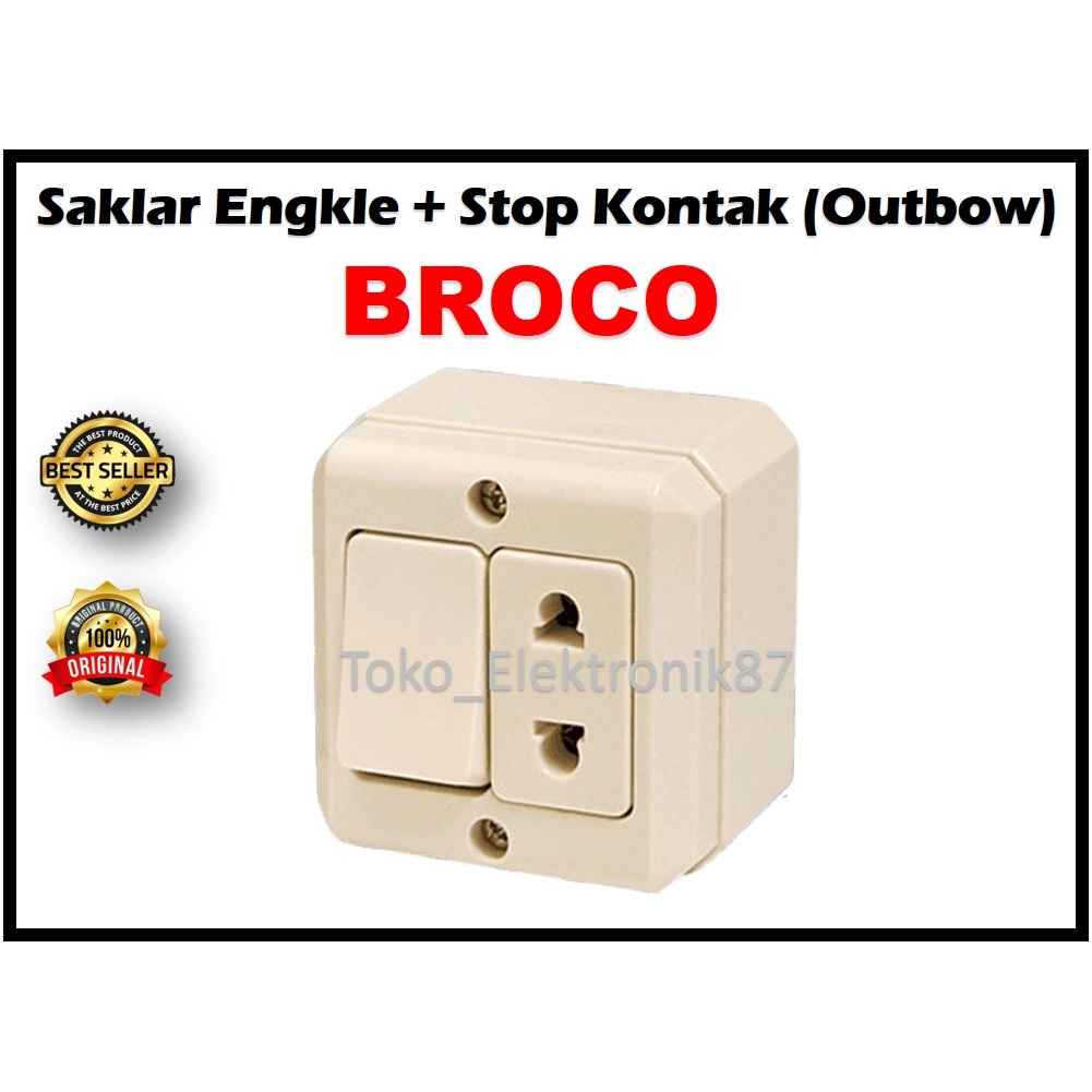 Jual Saklar Engkle + Stop Kontak Ob Kotak Broco Segi | Shopee Indonesia