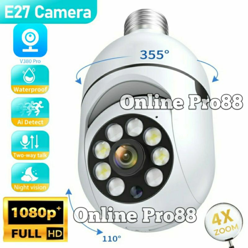 Jual CCTV BOHLAM LAMPU IP CAMERA 8MP V380PRO CCTV LAMPU WIFI WIRELESS ...