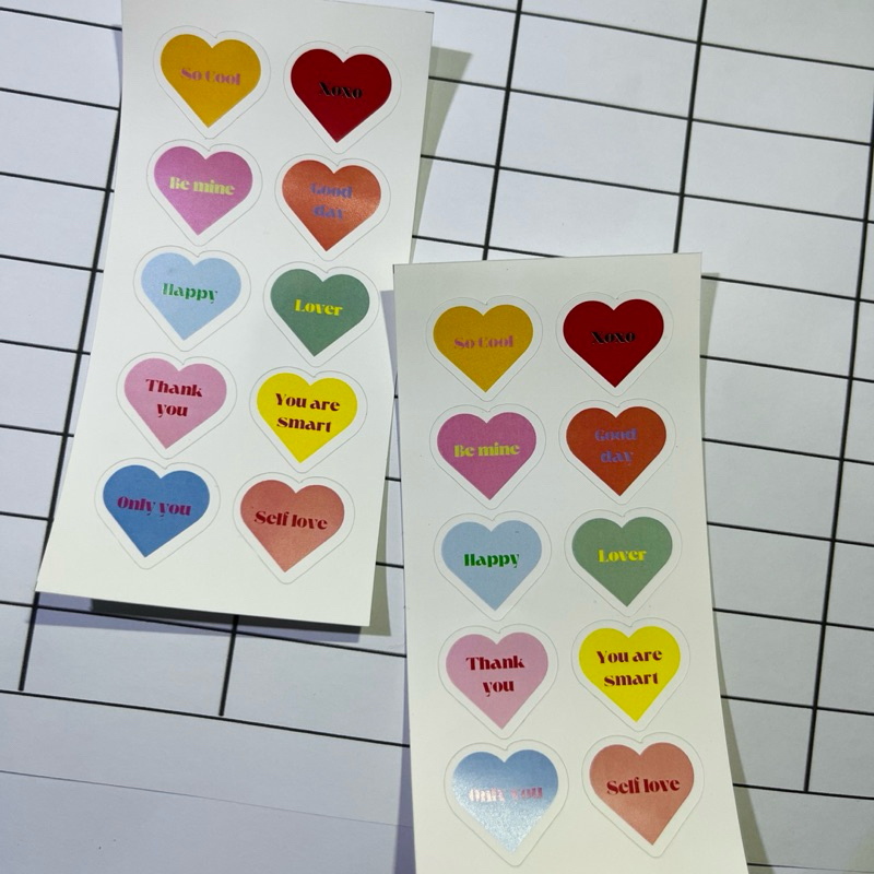 Jual Hearts sticker/ aesthetic sticker/ sticker bentuk hati | Shopee ...