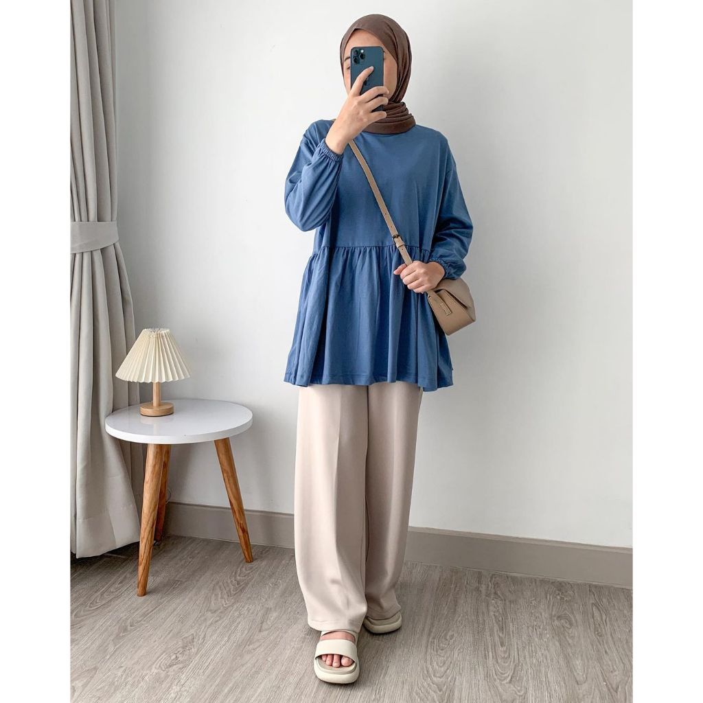 Jual Ruffle Top Busui Friendly Oversize Blouse Kaos Oversize Bukaan ...