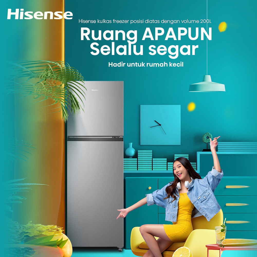 Jual Hisense Kulkas RT208N4ISN Refrigerator 2 Pintu Kapasitas 181L ...