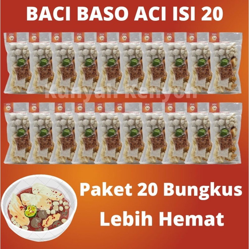 Jual Baso aci 20 bungkus hemat lengkap / baso aci khas bandung / bakso ...