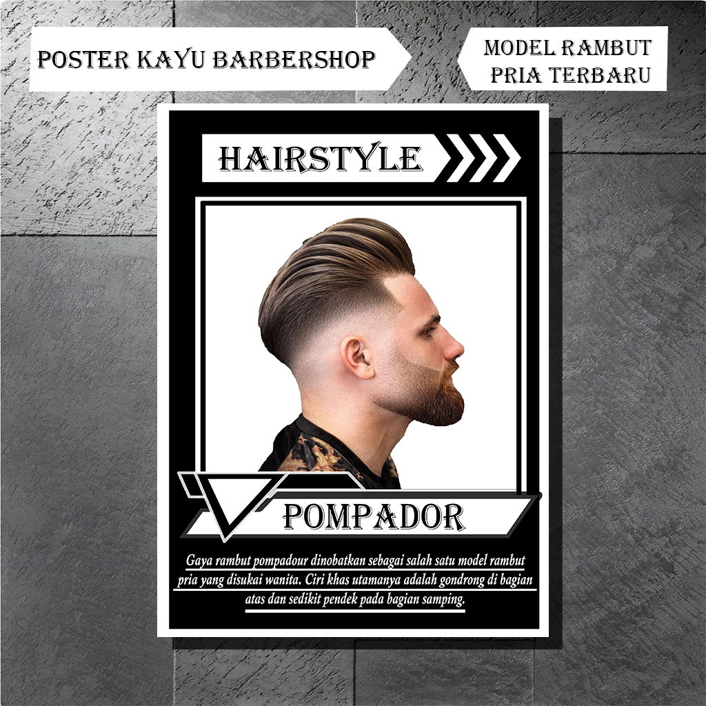 Jual Lapak kate - poster kayu barbershop poster pangkas rambut pria ...