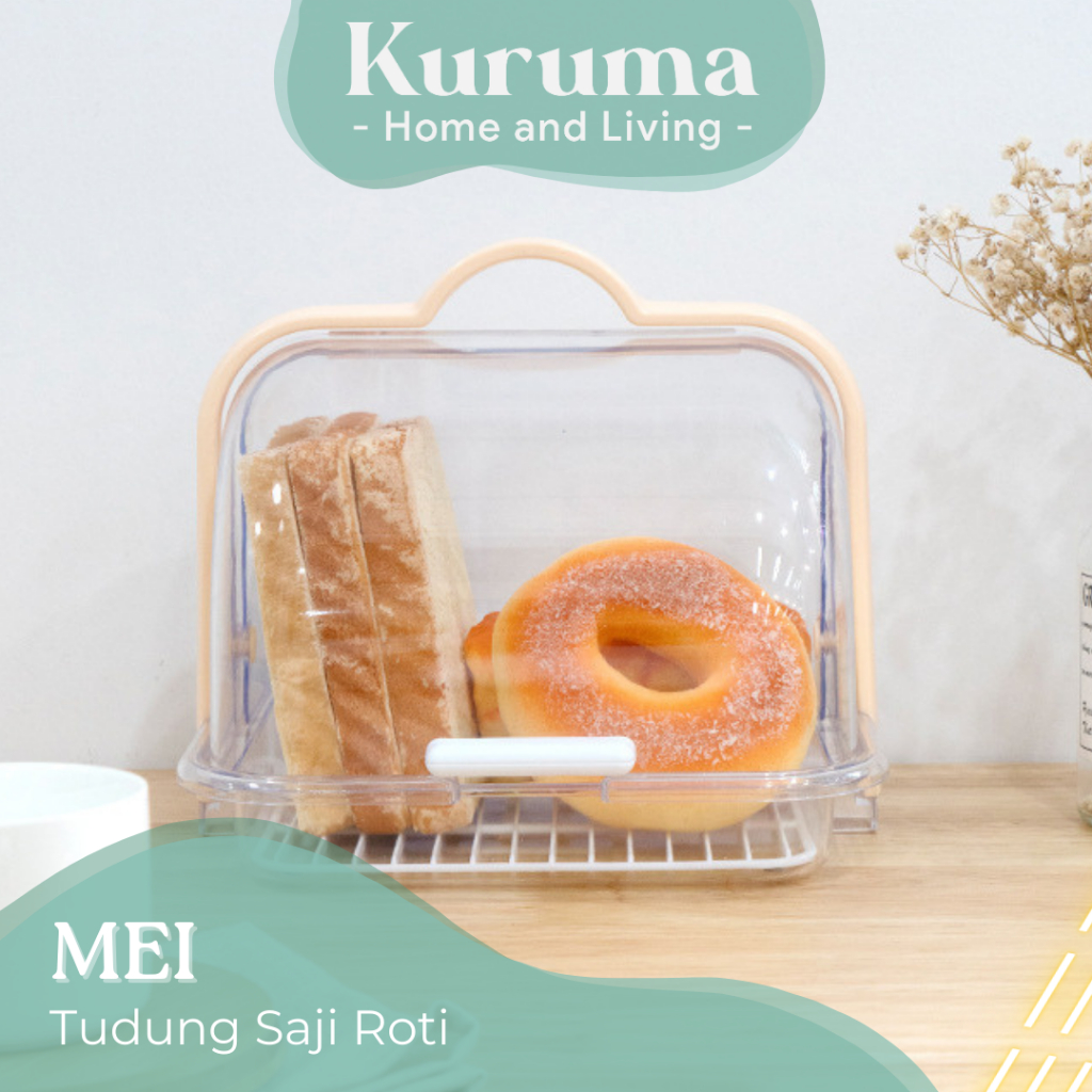 Jual KURUMA - MEI Penyimpanan Kue Dan Roti Estetika Nampan Tutup Roti ...