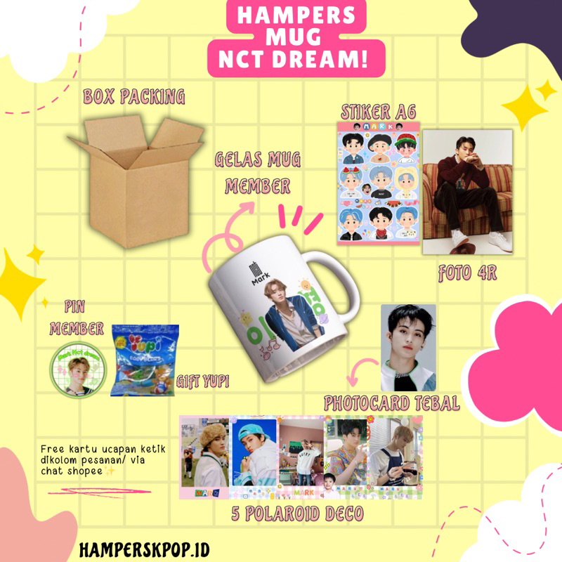 Jual HAMPERS MUG NCT DREAM | Nct Dream cup gelas | Gift Box Nct Dream ...