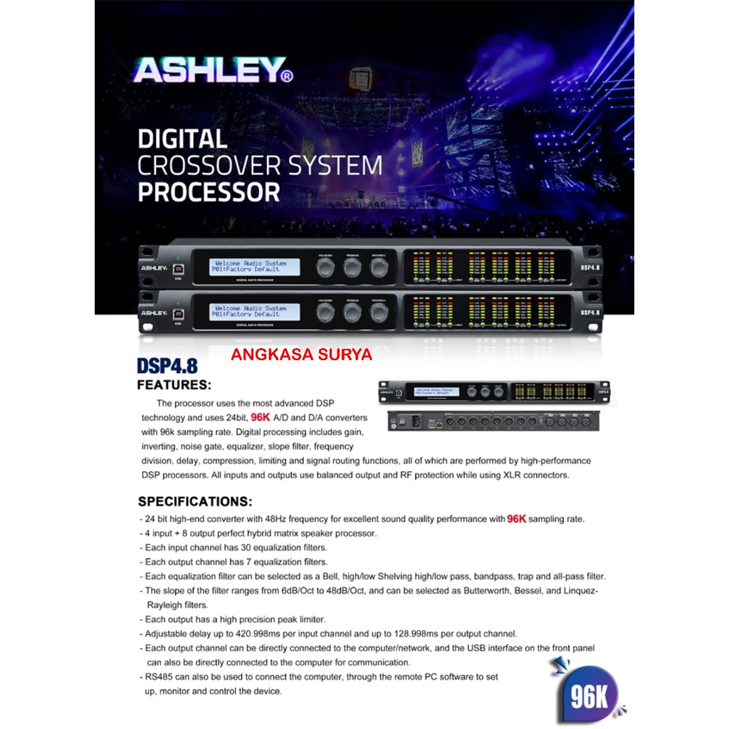 Jual Speaker Management DLMS ASHLEY DSP4.8 / DSP 4.8 ORIGINAL 4 input 8 output | Shopee Indonesia