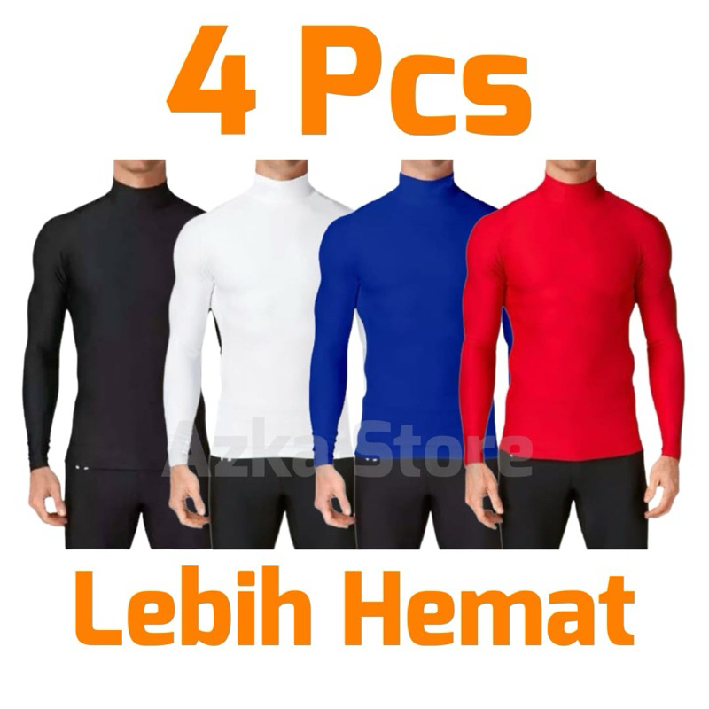 Jual 4 pcs Kaos Manset Olahraga Lengan Panjang Baselayer Mangset Polos ...