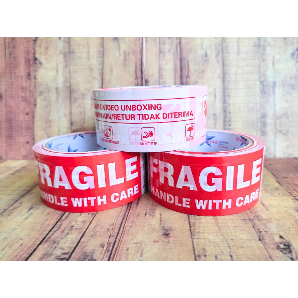 Jual Lakban Fragile Unboxing Star Tape OPP 45mm - Lakban Pecah Belah ...