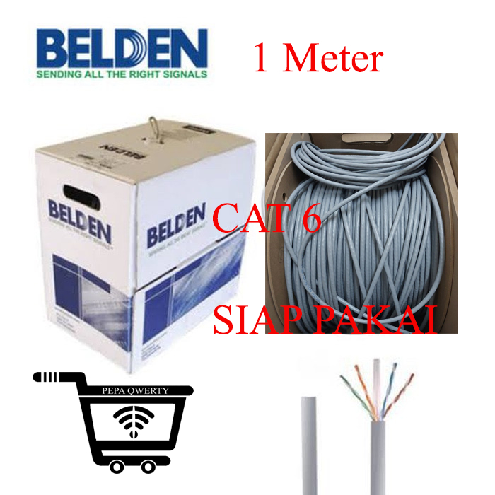 Jual Kabel LAN UTP Belden Cat 6 1M - Cat6 Belden Original Siap Pakai 1Meter - Grey | Shopee ...