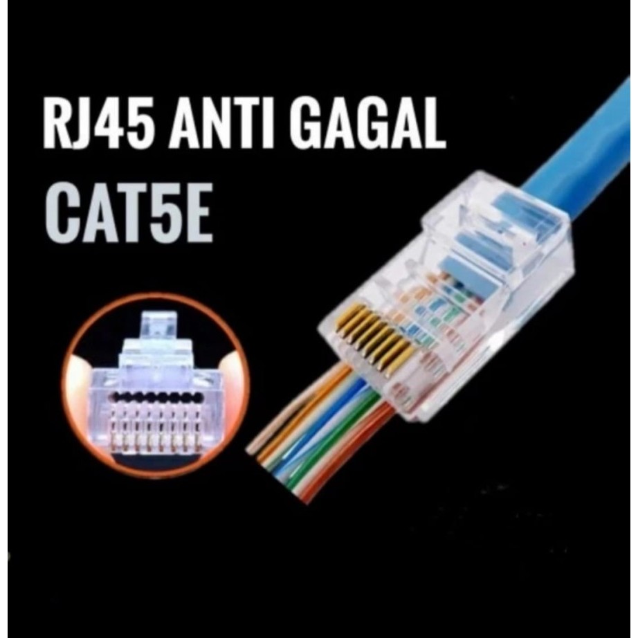 Jual HARGA SATUAN/1 BUAH KONEKTOR RJ45 UTP EZ Cat5E/ UTP CAT6 EZ ANTI ...