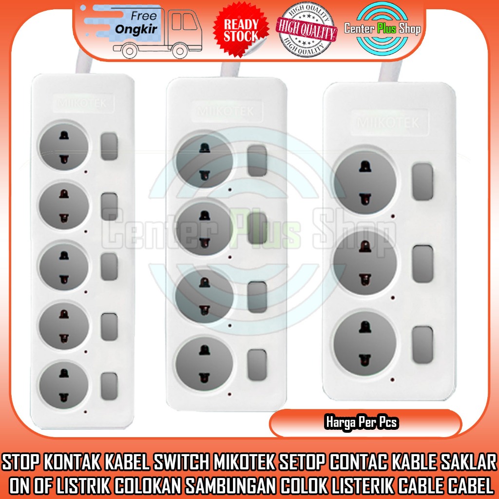 Jual Colokan Listrik Panjang 3 5 10 Meter Stop Kontak Kabel Saklar On Off Lima Lubang Sni Switch ...