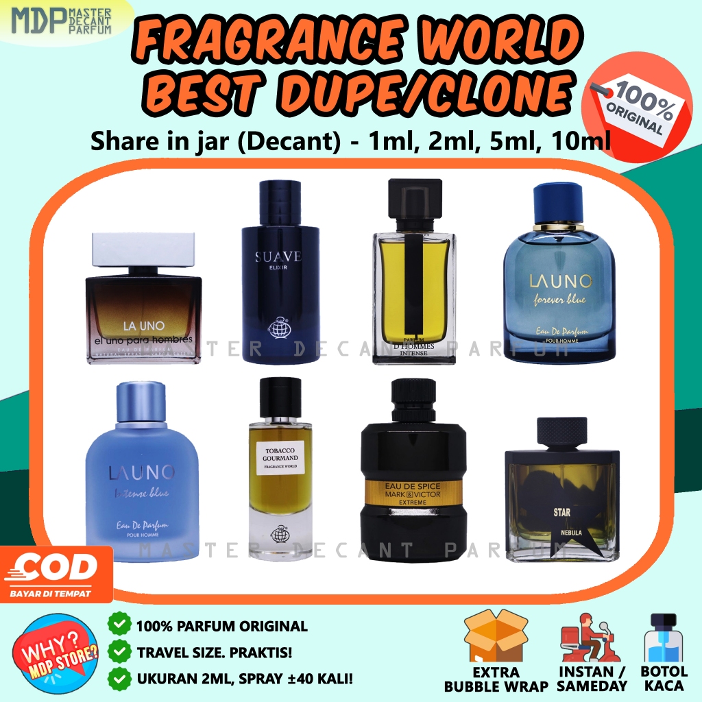 Jual (Share Decant) BEST CLONE DUPE PARFUM By Fragrance World EDP ...