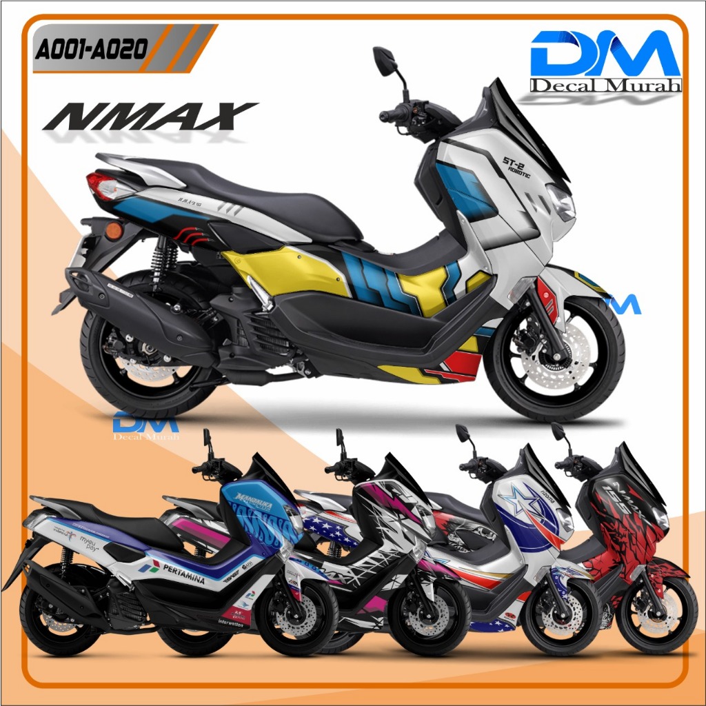 Jual stiker full body nmax decal nmax decal motif A001-A020 murah DECAL ...