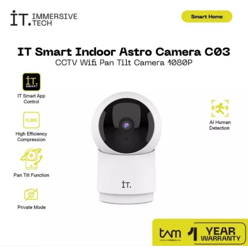 Jual IT C03 Smart Indoor Astro Camera CCTV Wifi Pan Tilt 1080p Garansi ...