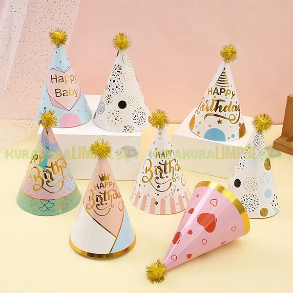 Jual Topi Kerucut Ulang Tahun Pesta Topi Happy Birthday Hat Kertas ...
