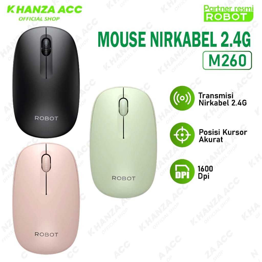 Jual ROBOT M260 Mouse Wireless 2.4GHz 1600 DPI | Shopee Indonesia