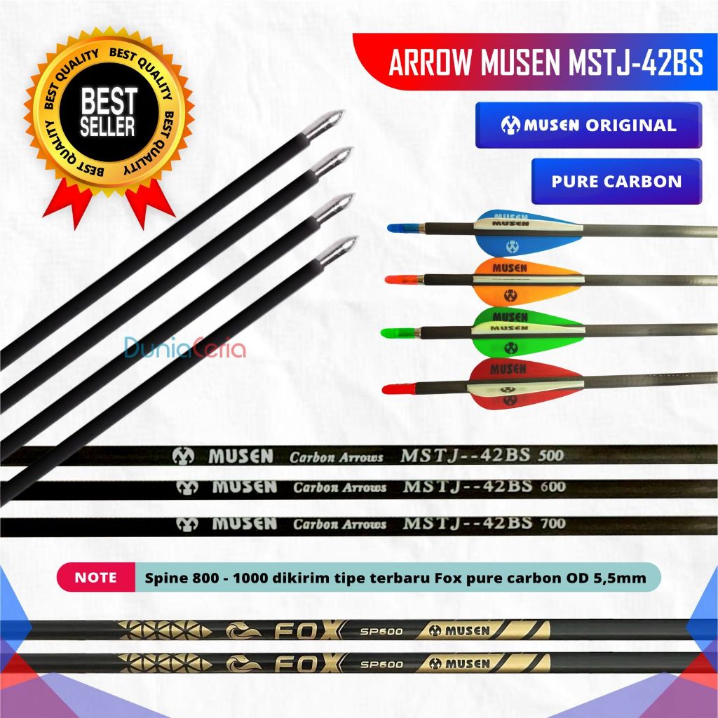 Jual Anak Panah Arrow Musen Pure Carbon Full Carbon MSTJ-42BS 6mm ...