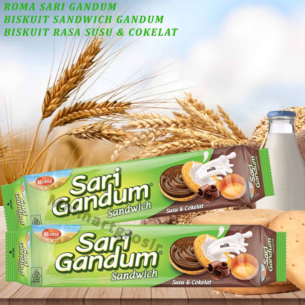 Jual Roma Sari Gandum / Biskuit Sandwich Gandum / Biskuit Rasa Susu ...