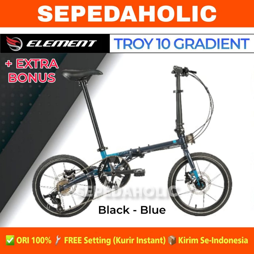 Jual Sepeda Lipat ELEMENT TROY 10 SPEED GRADIENT Ukuran 16 Inch Steel ...