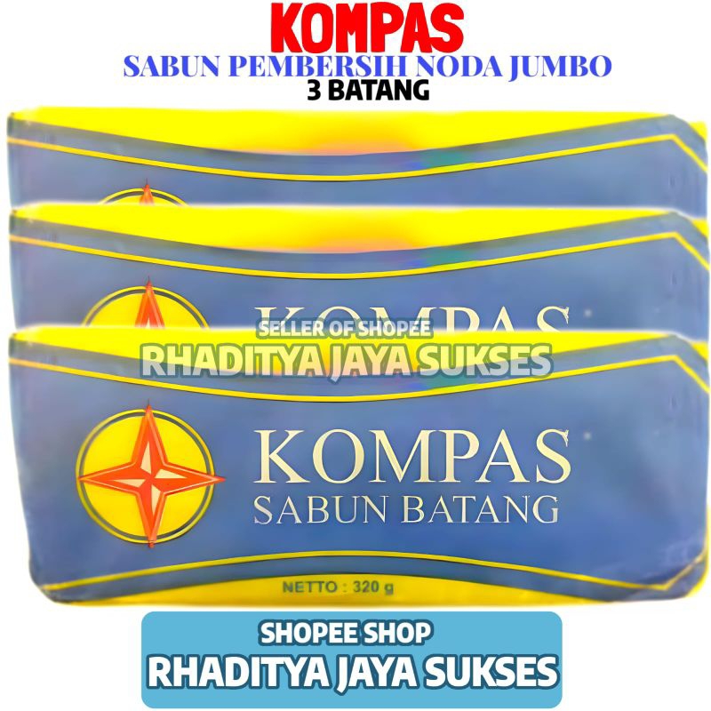 Jual Sabun Kompas Kuning Big Size/Ukuran Besar 3 Batang 320 GR | Shopee ...
