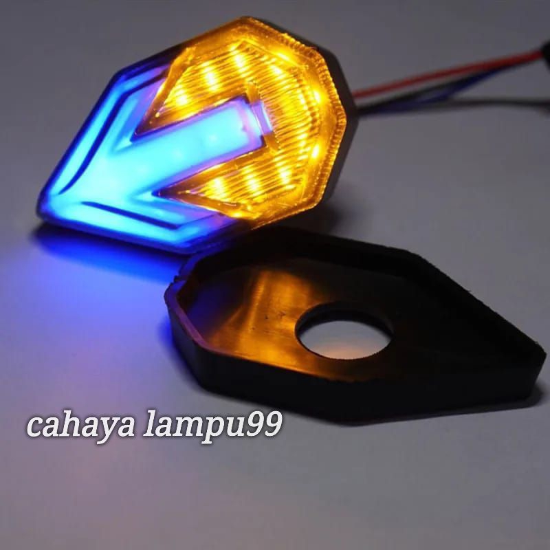 Jual Lampu Sein Tempel Fairing ranning 2 Warna Model Panah / Sein Led 2 Warna 2 in 1 Sein dan ...