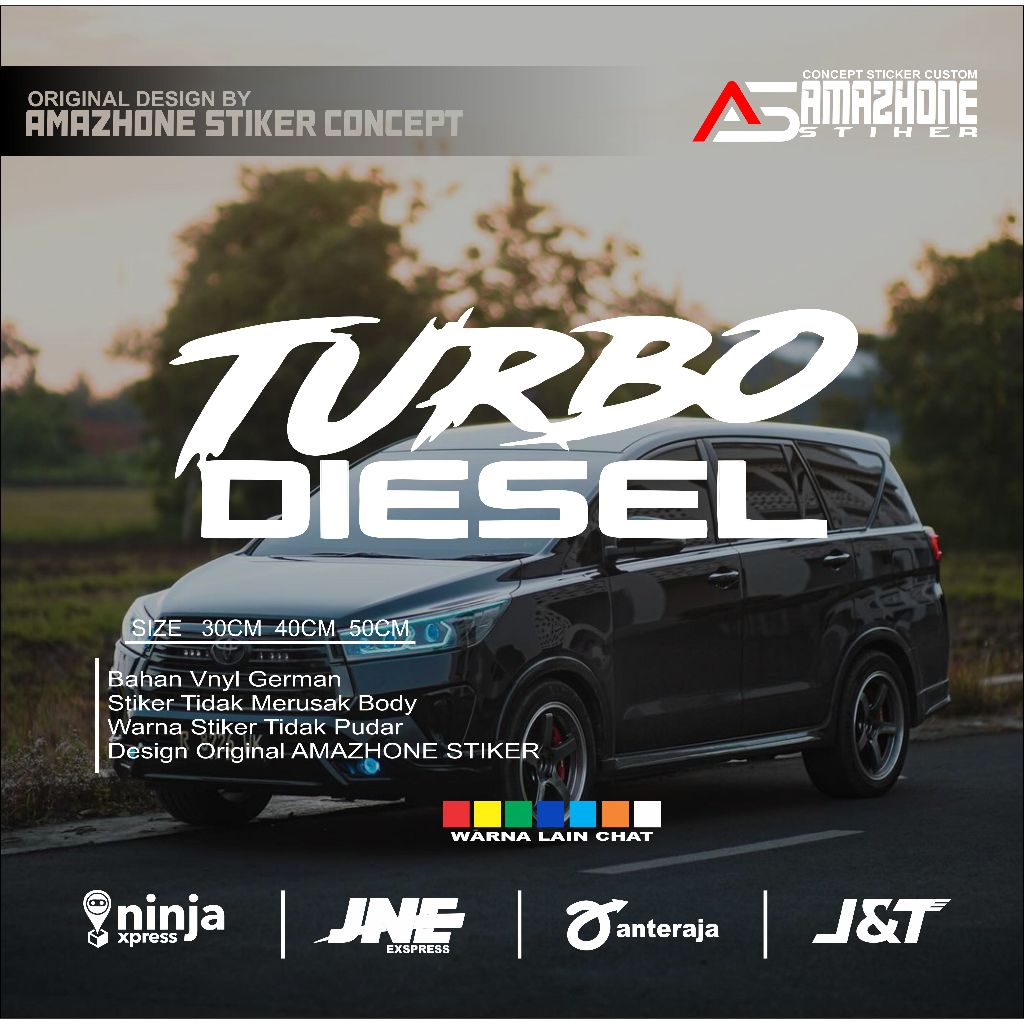 Jual Stiker kaca turbo diesel cutting stiker variasi kaca belakang ...