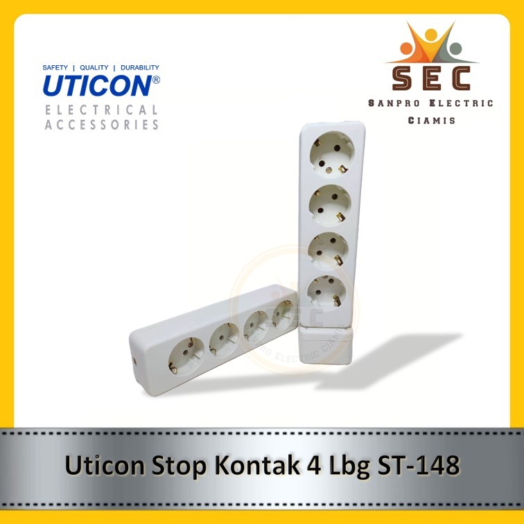Jual Stop Kontak Uticon Arde 4 Lubang ST148 | Shopee Indonesia