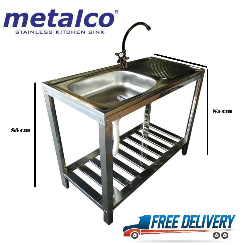 Jual Wastafel Bak cuci piring Stainless. Metalco MPS36kk TINGGI 85 cm ...