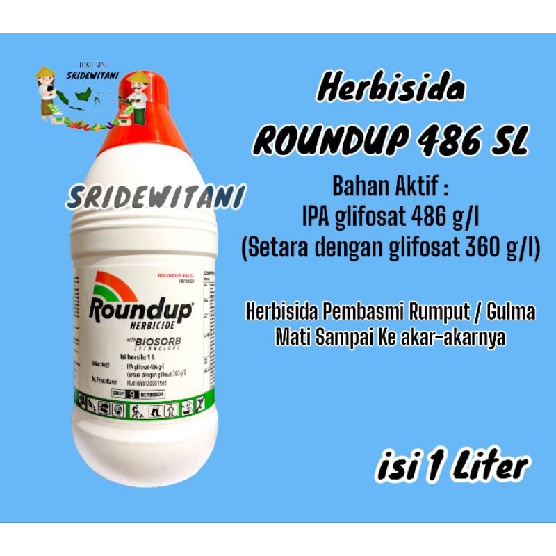 Jual ROUNDUP 486SL 1 LITER ORIGINAL HERBISIDA PEMBASMI SEMUA RUMPUT GULMA | Shopee Indonesia