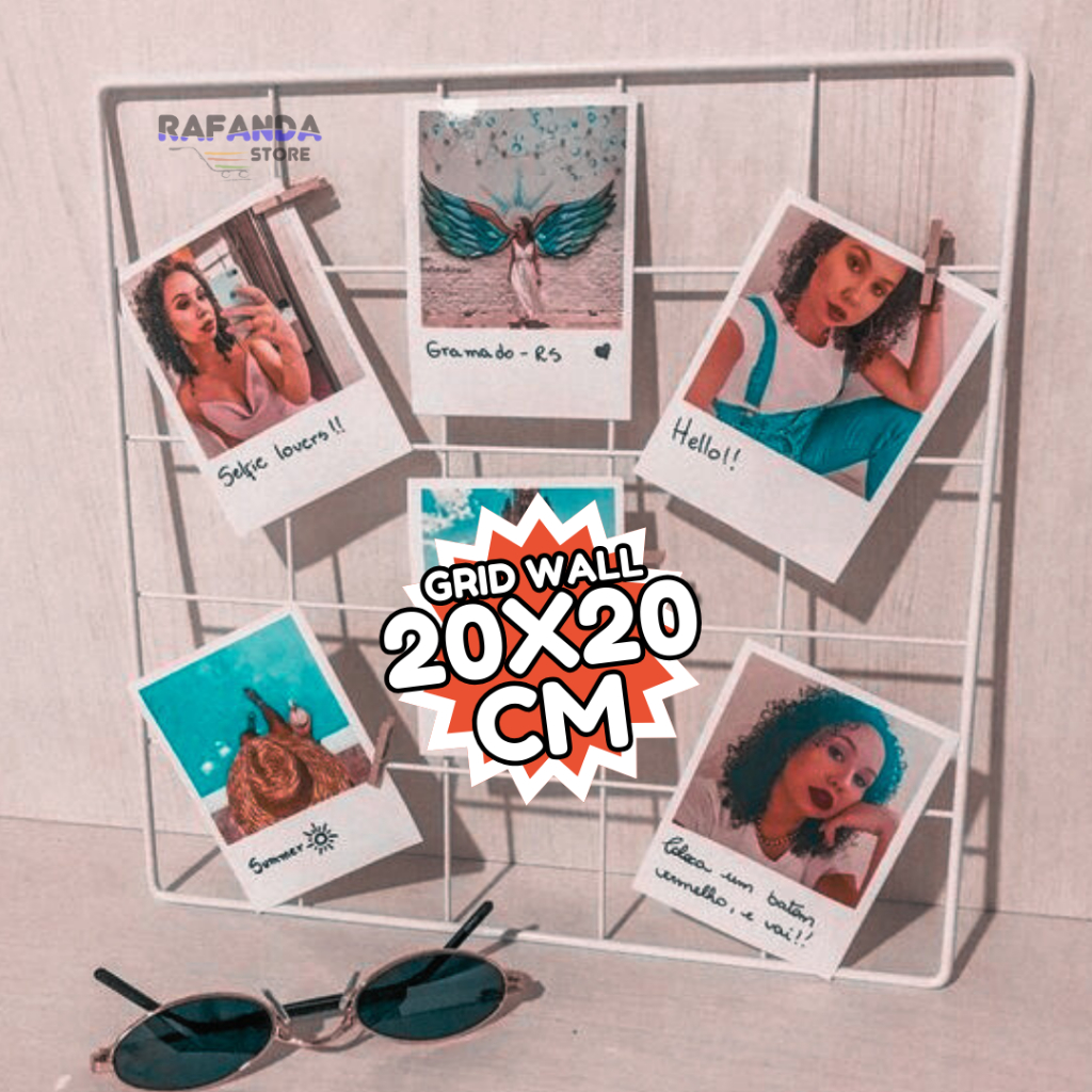 Jual Ukuran 20x20cm wire grid wall panel mesh board ram hijang bingkai ...