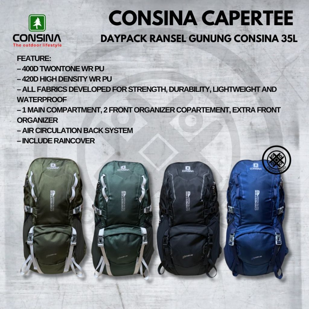 Jual Daypack Consina Capertee 35L | Tas Ransel Consina | Capertee 35L | Tas Gunung Consina | TAS ...