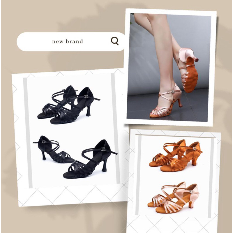 Jual Sepatu Dance 7,5cm + 5,5,cm Motif Tali Silang Bahan Sultra Super ...