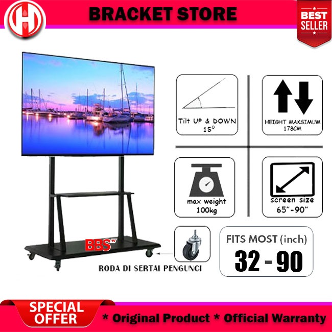 Jual Bracket Standing TV PD 1700 32 43 50 55 65 70 75 Inch | Shopee ...