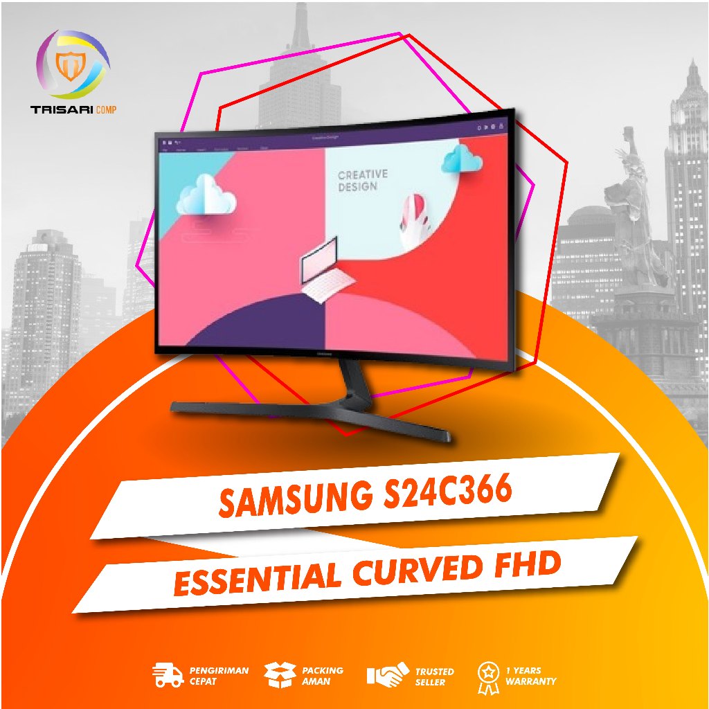 Jual Monitor SAMSUNG LED 24" CURVED S24C366 / LS24C366EA / S3 S36C Full ...